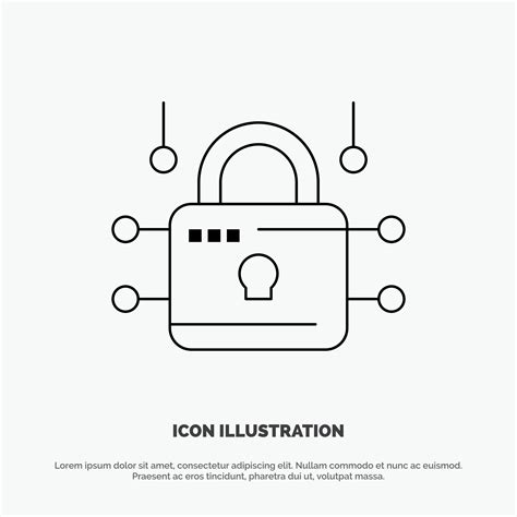 Lock Locked Security Secure Line Icon Vector 19117388 Vector Art At