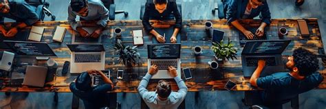 Premium Photo Team Of Tech Professionals Intensely Debugging Blockchain Code In Collaborative