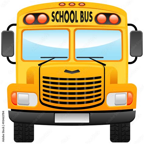 School Bus Vector Illustration Front View Stock Vector Adobe Stock