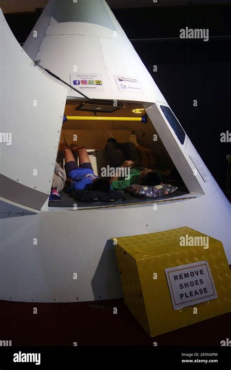 People Inside The Apollo 11 Launch Simulator Carnarvon Space Museum