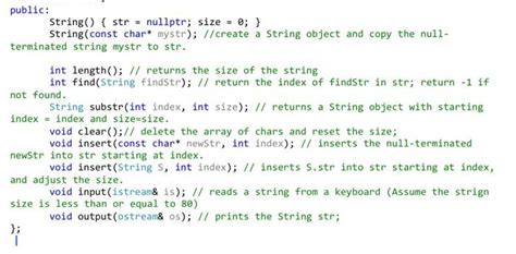 Solved Public String Str Nullptr Size Chegg