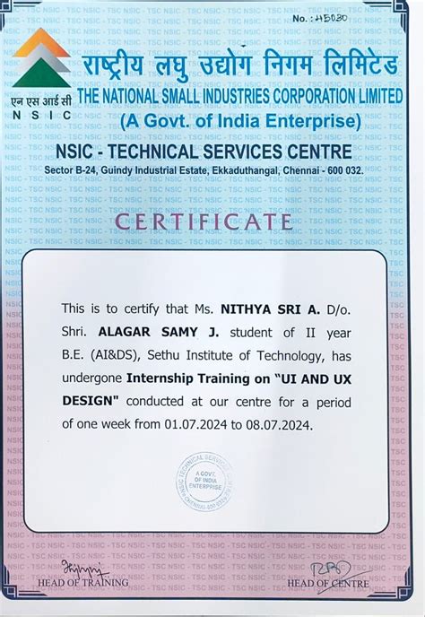 Nithya Sri A On Linkedin Nsic Offline Internship Web Design