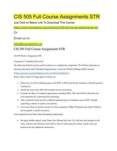 cis 505 full course assignments str