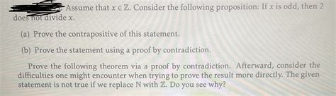 Solved Assume That XZ Consider The Following Proposition Chegg Com