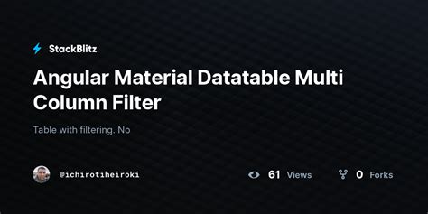 Angular Material Datatable Multi Column Filter Stackblitz