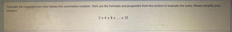 Solved Translate The Expanded Sum That Follows Into