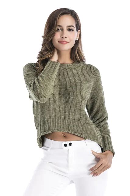 Cuteelk Winter Sexy Solid Blue Womens Pullovers Sweaters Long Sleeve