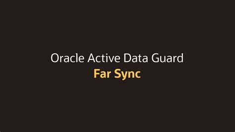 Oracle Active Data Guard Far Sync Youtube