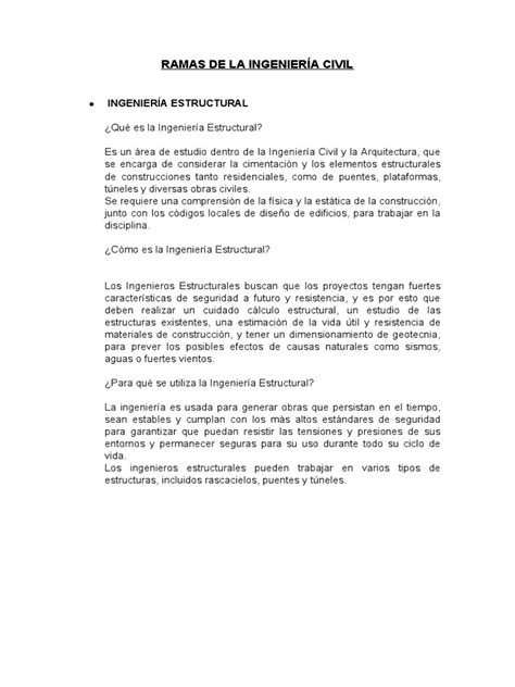 Ramas De La Ingeniería Civil Final Pdf