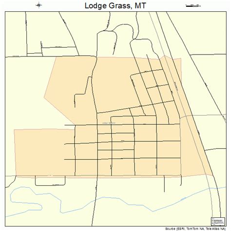Lodge Grass Montana Street Map 3044275