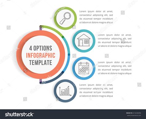Infographic Template Four Steps Options Workflow Stock Vector Royalty Free 614246096