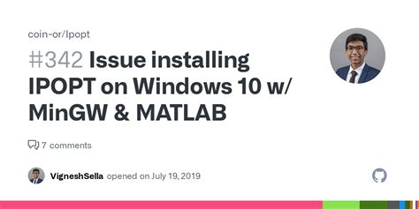 Issue Installing Ipopt On Windows 10 W Mingw And Matlab · Issue 342