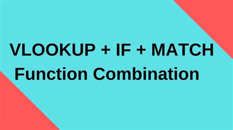 How To Use Vlookup IF Match Functions Together With Different Table YouTube
