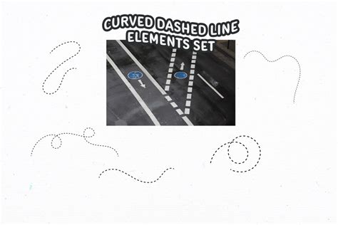 Black Curved Dashed Line Elements Set Design Templates Peterdraw Studio