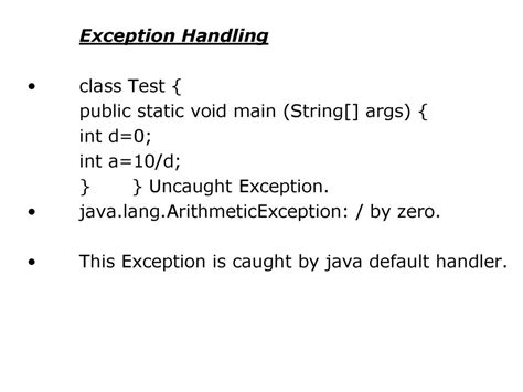 Exception Objects An Exception Is An Abnormal Condition That Arises In