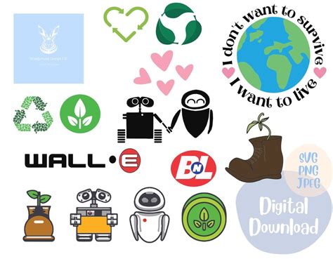 Wall E Inspired Svg Bundle Eve And Wall E Robots Svg For Etsy