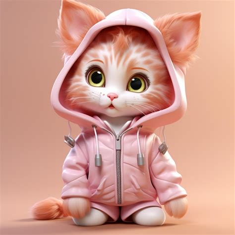 Premium Ai Image 3d Girly Style Cat Character