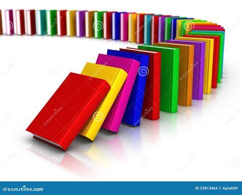 Row Of Colourful Books Domino Effect Stock Illustration Illustration
