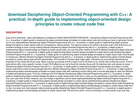 Ppt Download Deciphering Object Oriented Programming With C A