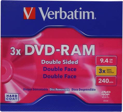 Verbatim Dvd Ram 9 4gb 3x Double Sided Type 4 Cartridge 1pk 95003
