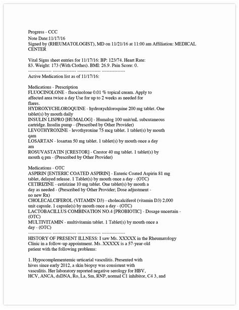 Internal Medicine Progress Note Template