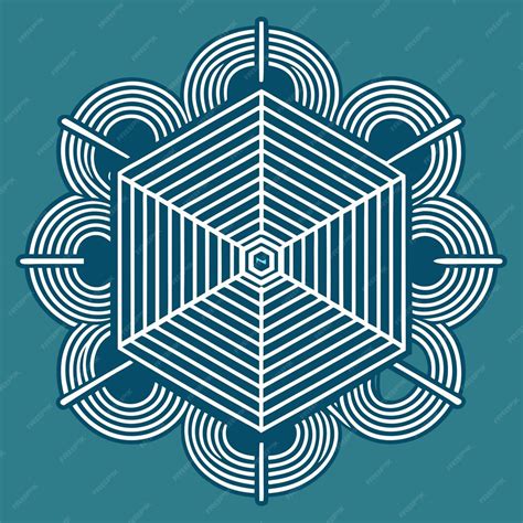 Simple Fractal Pattern With Repeating Lines That Mirror Themselves As They Get Smaller Premium