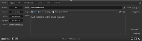 The Workspace Qlab 5 Documentation