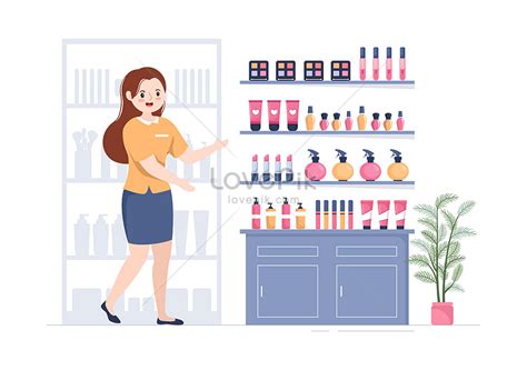 화장품 매장 그림 일러스트 무료 다운로드 Lovepik