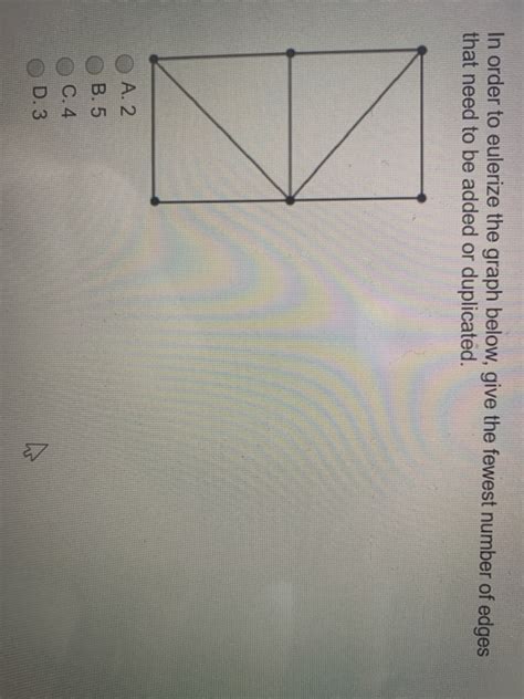 Solved In Order To Eulerize The Graph Below Give The Fewest