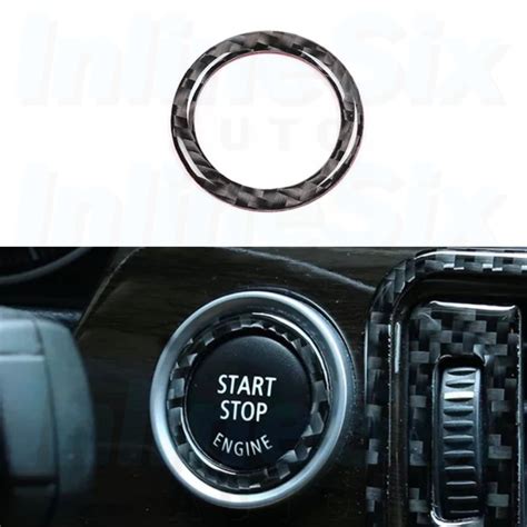 Carbon Fiber Start Stop Button Ring For Bmw E90 E92 Lci 3 Series