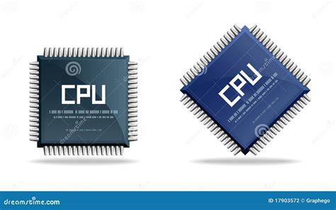 Cpu Central Processing Unit Chip Stock Illustration Illustration Of Single Central 17903572