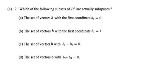 solved 4 7 which of the following subsets of r 3 are