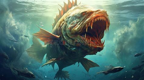 Piranhas Are Known For Their Razor Sharp Teeth And Relentless Bite Stock Illustration