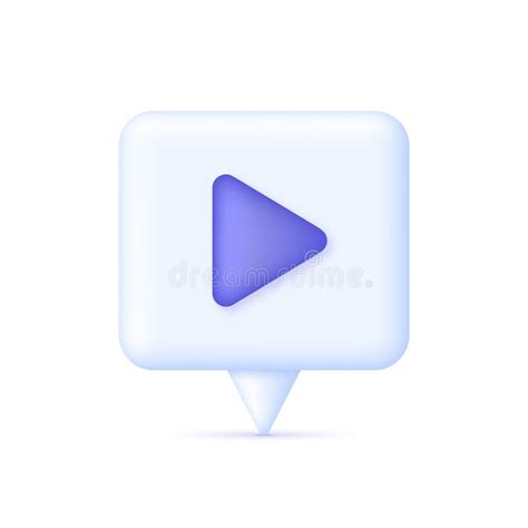 3d Icon Play Button On Speech Bubble Player Concept Button Stock Vector Illustration Of