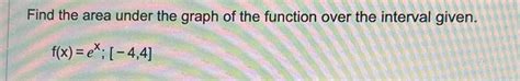 Solved Find The Area Under The Graph Of The Function Over Chegg
