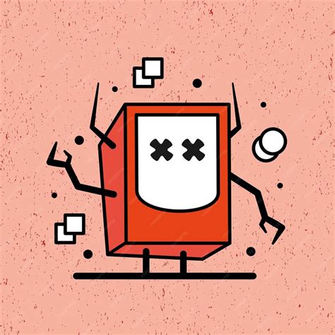 premium vector geometric shape robot with horn flat cartoon illustration