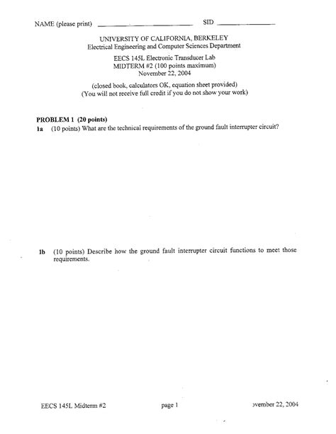 Button Sends Intro Electronic Transducer Lab Solved Exam Docsity