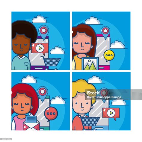 Kumpulan Kartu Media Sosial Ilustrasi Stok Unduh Gambar Sekarang