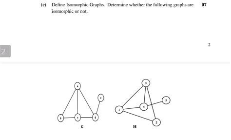 C Define Isomorphic Graphs Determine Whether StudyX