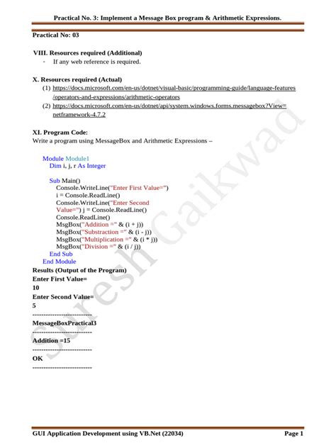 Gui Application Development Using Vb Net 22034 Pdf Computer