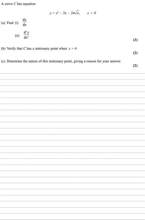 A Level Maths Test Differentiation Edexcel