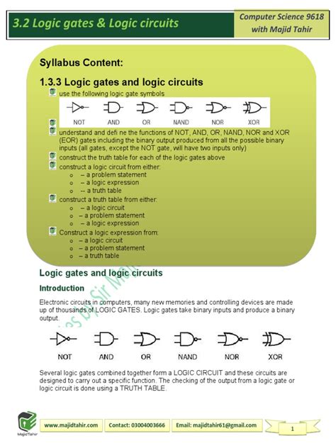 32 Logic Gates Mt L Pdf Logic Gate Boolean Algebra