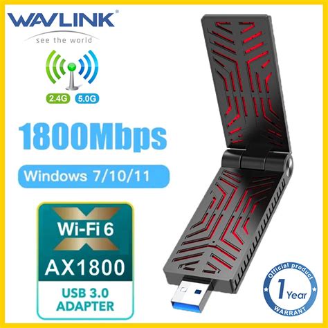 Wavlink AX1800 USB WiFi 6 ADAPTER Dongle USB 3 0 Dual Band HIGH GAIN ANTENNA 2 4GHz 600Mbps 5GHz