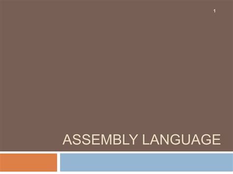 Assembly Language Pptx Programming Languages Computing