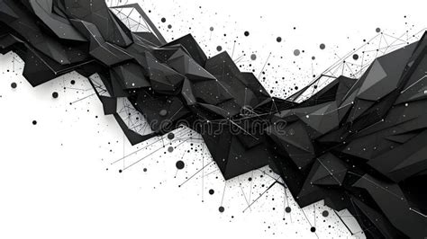 Black Abstract Fluid Tech Shape Isolated On White Background Stock Illustration Illustration