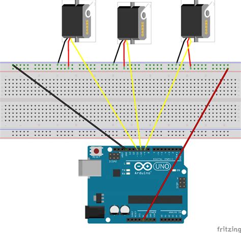 Подключаем несколько servo приводов к arduino the robot