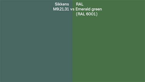 Sikkens M92131 Vs Emerald Green Ral 6001 Side By Side Comparison