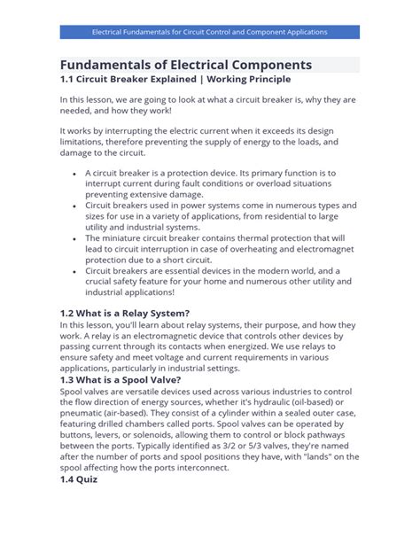 0 Intro Electrical Fundamentals For Circuit Control And Component Applications Pdf Relay Diode