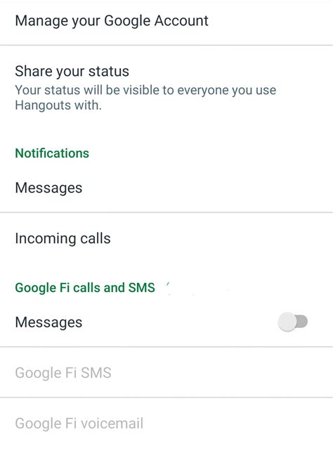 Can T Turn Off Google Hangouts SMS Google Fi Community