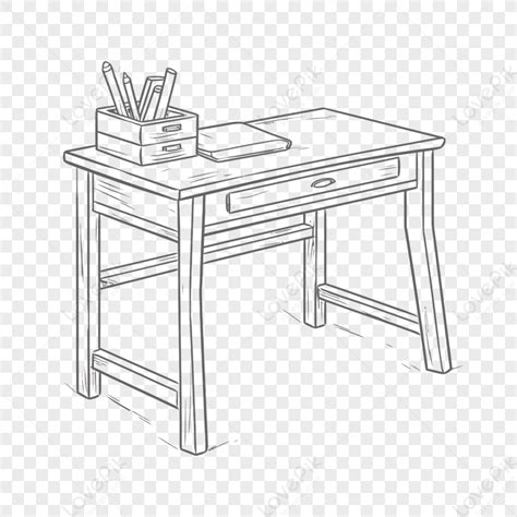 연필과 책 개요 스케치 드로잉이 있는 책상의 페이지 색칠하기 벡터선 그리기가스 Png 일러스트 무료 다운로드 Lovepik